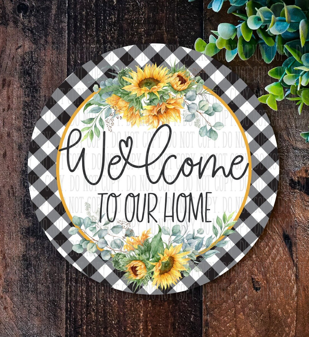Sunflower Welcome Wreath Signs, Welcome to Our Home Wreath Sign, Spring ...