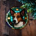 Jack Russell Sign, Metal Dog Plaque, Wreath Signs, Faux Stained Glass ...
