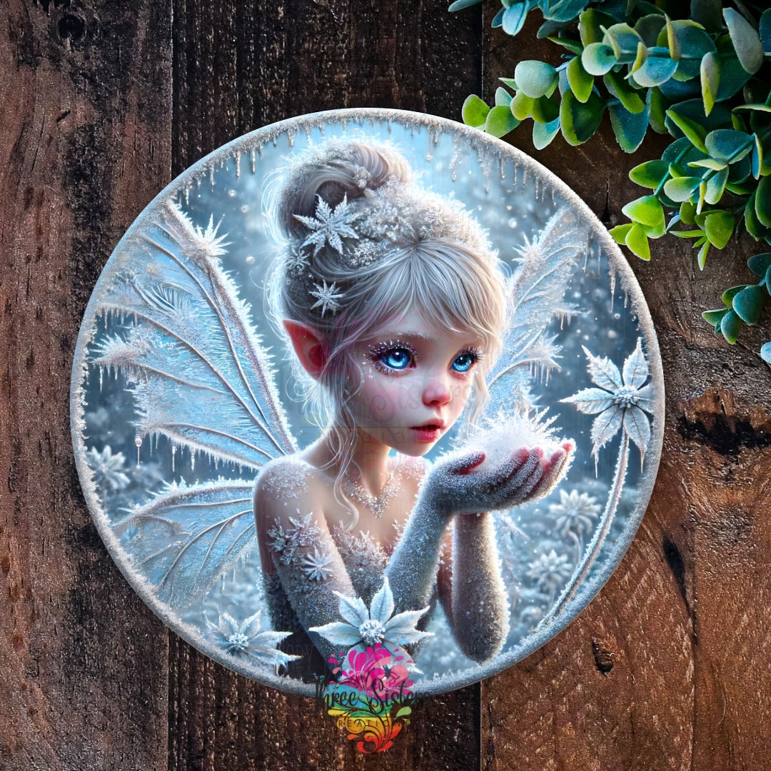 Enchanted Frost Fairy Christmas Sign , Winter Garden Plaque, Christmas ...
