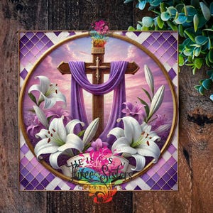 He is Risen Easter Sign, Easter Plaque, Easter Cross Sign, Easter ...
