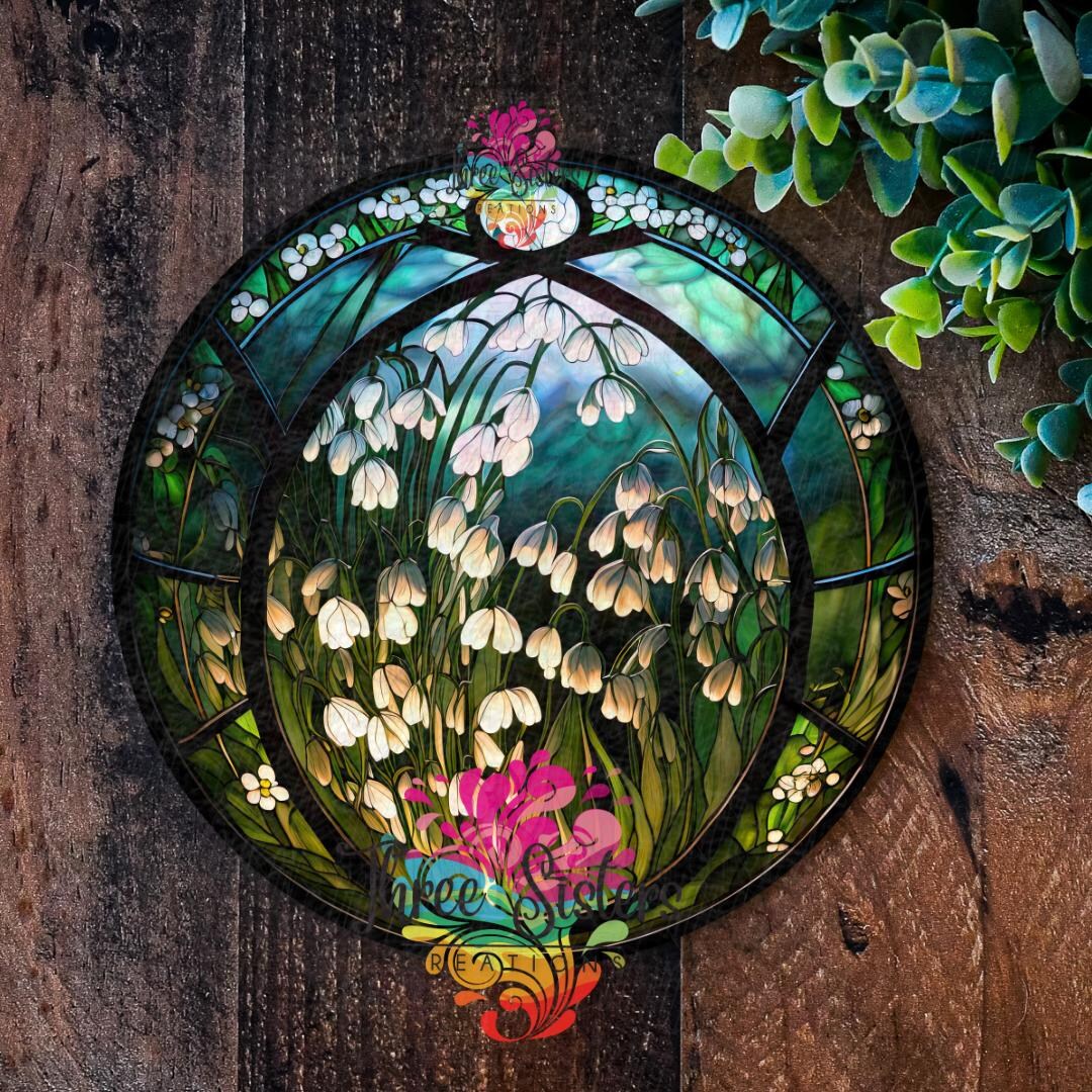 Snowdrop Sign,imitation Stained Glass Snowdrops Sign, Metal Sign ...