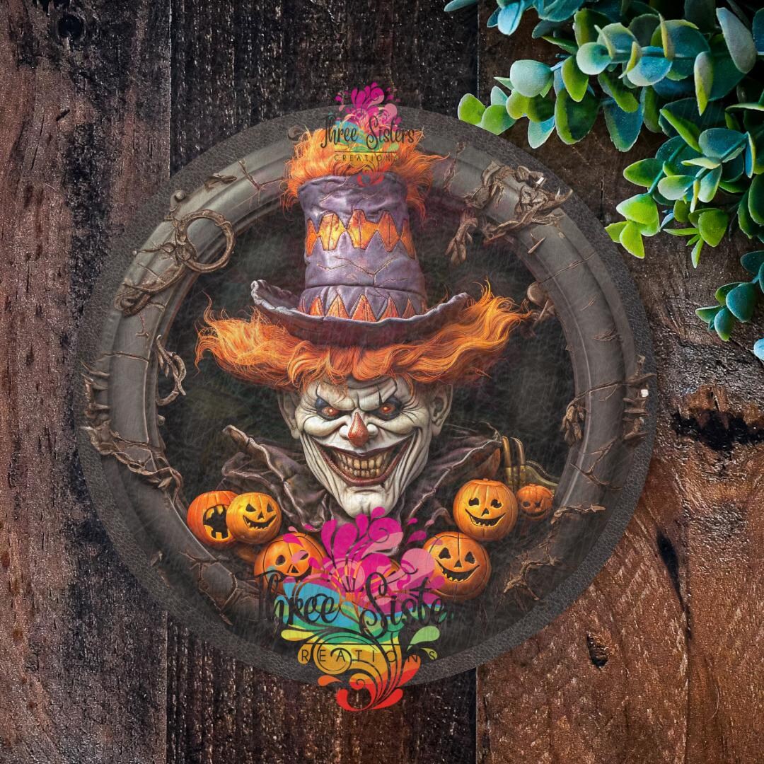 Scary Pumpkin Clown Metal Sign: Creepy Halloween Wreath Decor - Etsy