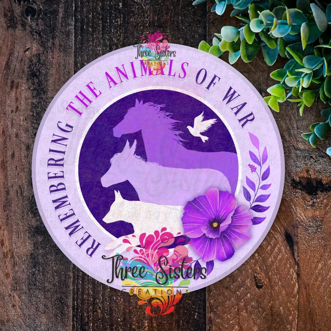 Animals of War Remembrance Plaque: Purple Poppy Day Wall Art, Purple ...