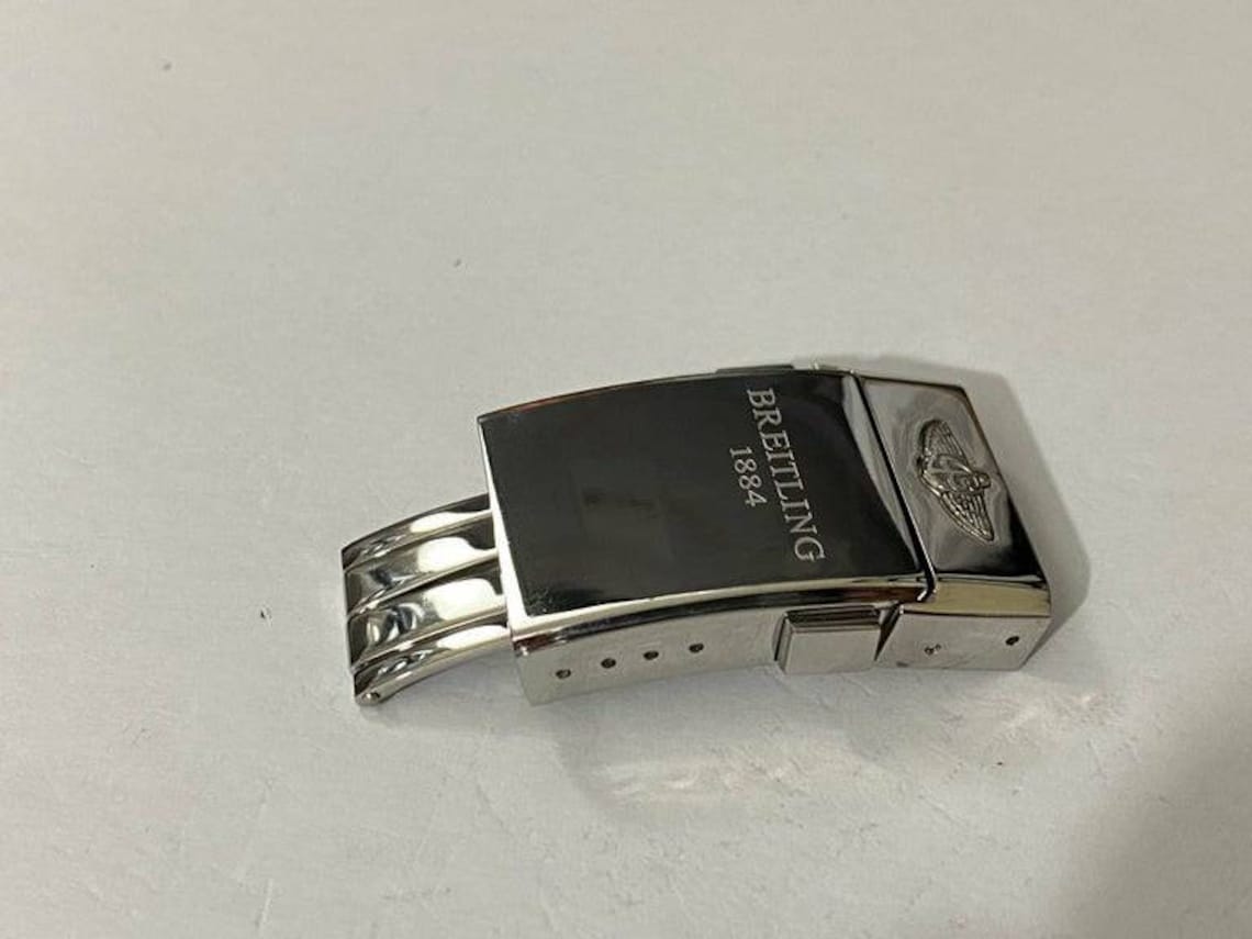 20mm BREITLING DEPLOYANT CLASP - Superlative Silver, Push Button ...