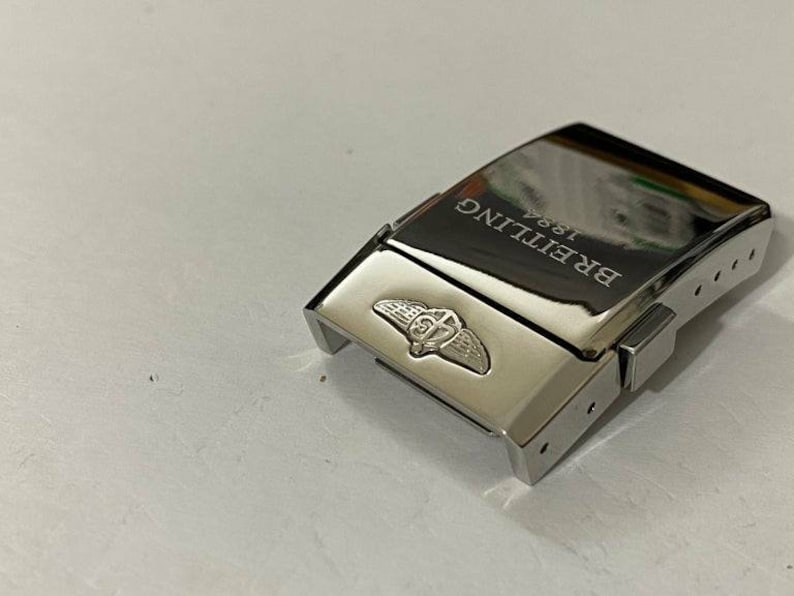 20mm BREITLING DEPLOYANT CLASP - Superlative Silver, Push Button ...