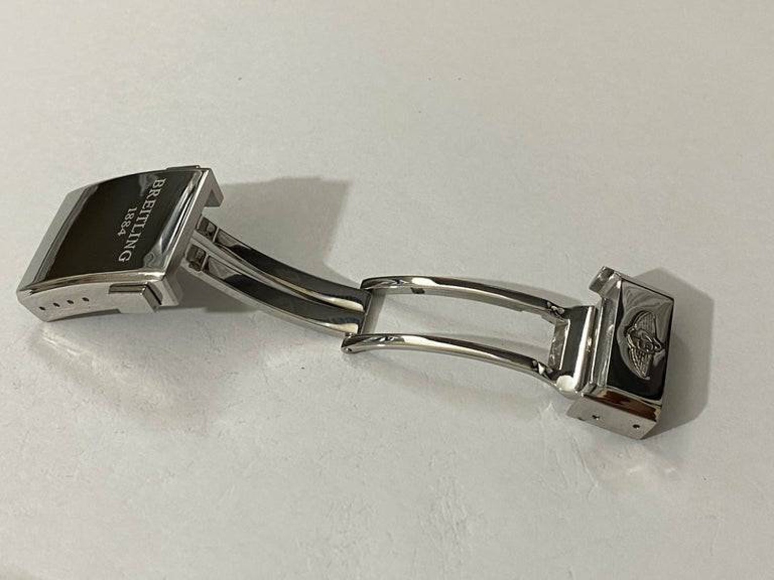 20mm BREITLING DEPLOYANT CLASP - Superlative Silver, Push Button ...