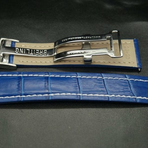Electric Blue Watch Strap for Breitling Watches - 22/24mm Width ...