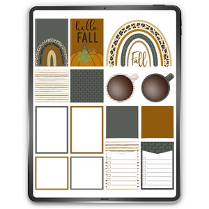 Autumn Boho Digital Planner Stickers Precropped Goodnotes 5 - Etsy