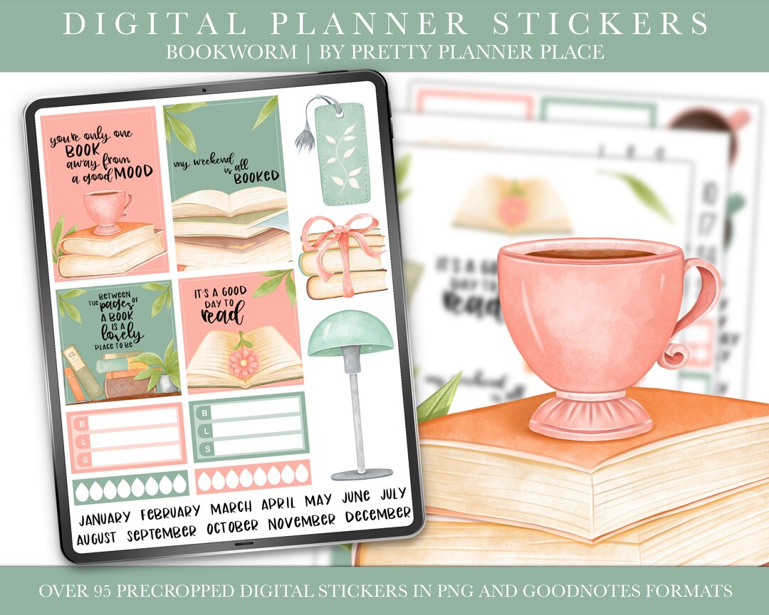 Reading | Digital Stickers | Goodnotes Stickers | Digital Planner ...