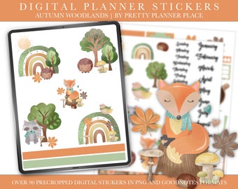 Autumn Boho Digital Planner Stickers Precropped Goodnotes 5 | Etsy