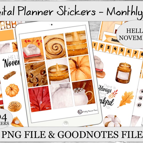 Autumn Boho Digital Planner Stickers Precropped Goodnotes 5 | Etsy