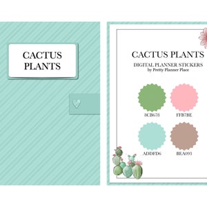 Cactus Plants Digital Planner Stickers, Precropped PNG and Goodnotes ...