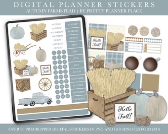 Autumn Boho Digital Planner Stickers Precropped Goodnotes 5 | Etsy