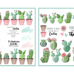 Cactus Plants Digital Planner Stickers, Precropped PNG and Goodnotes ...