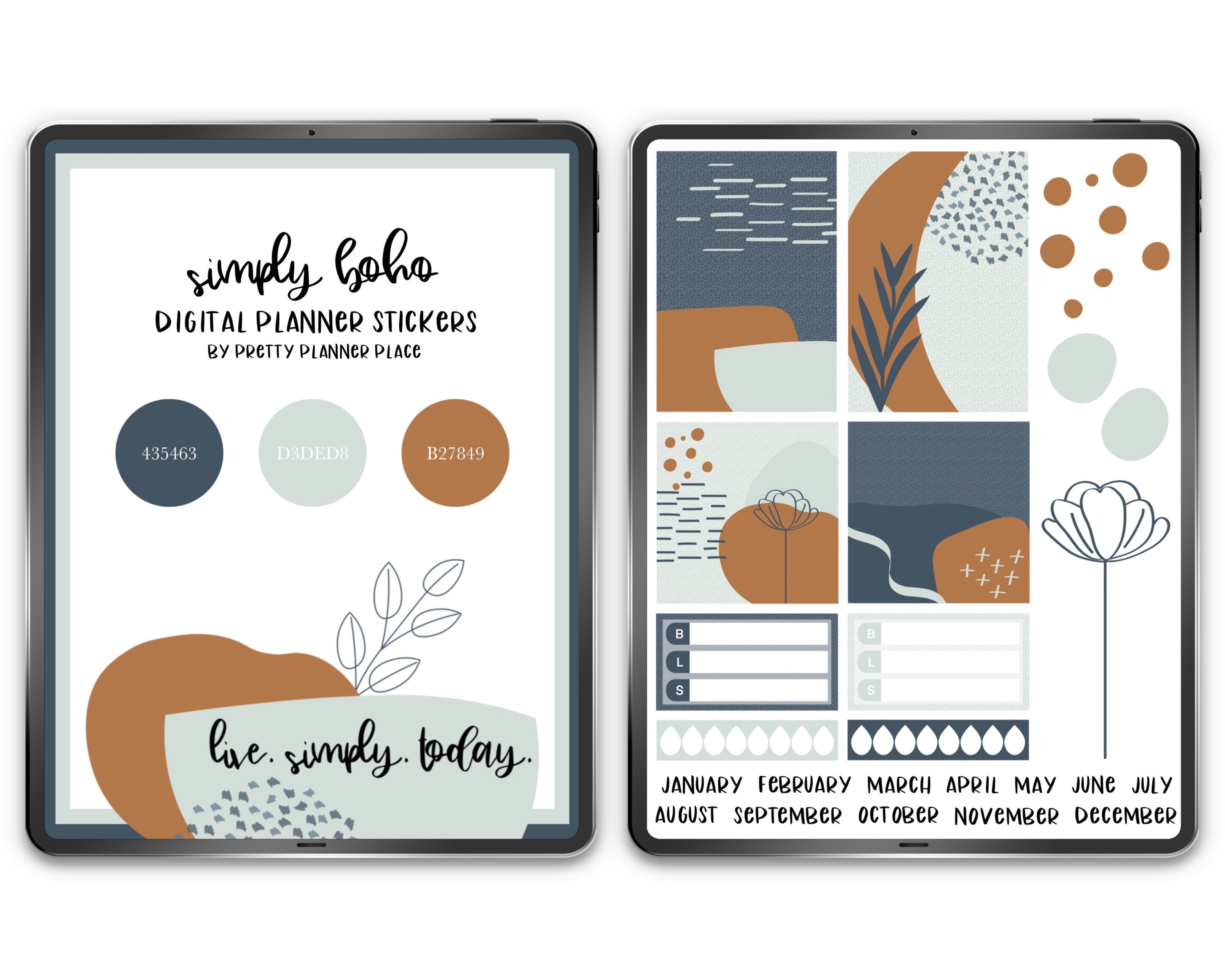 Boho Theme Digital Planner Stickers for Goodnotes Precropped - Etsy