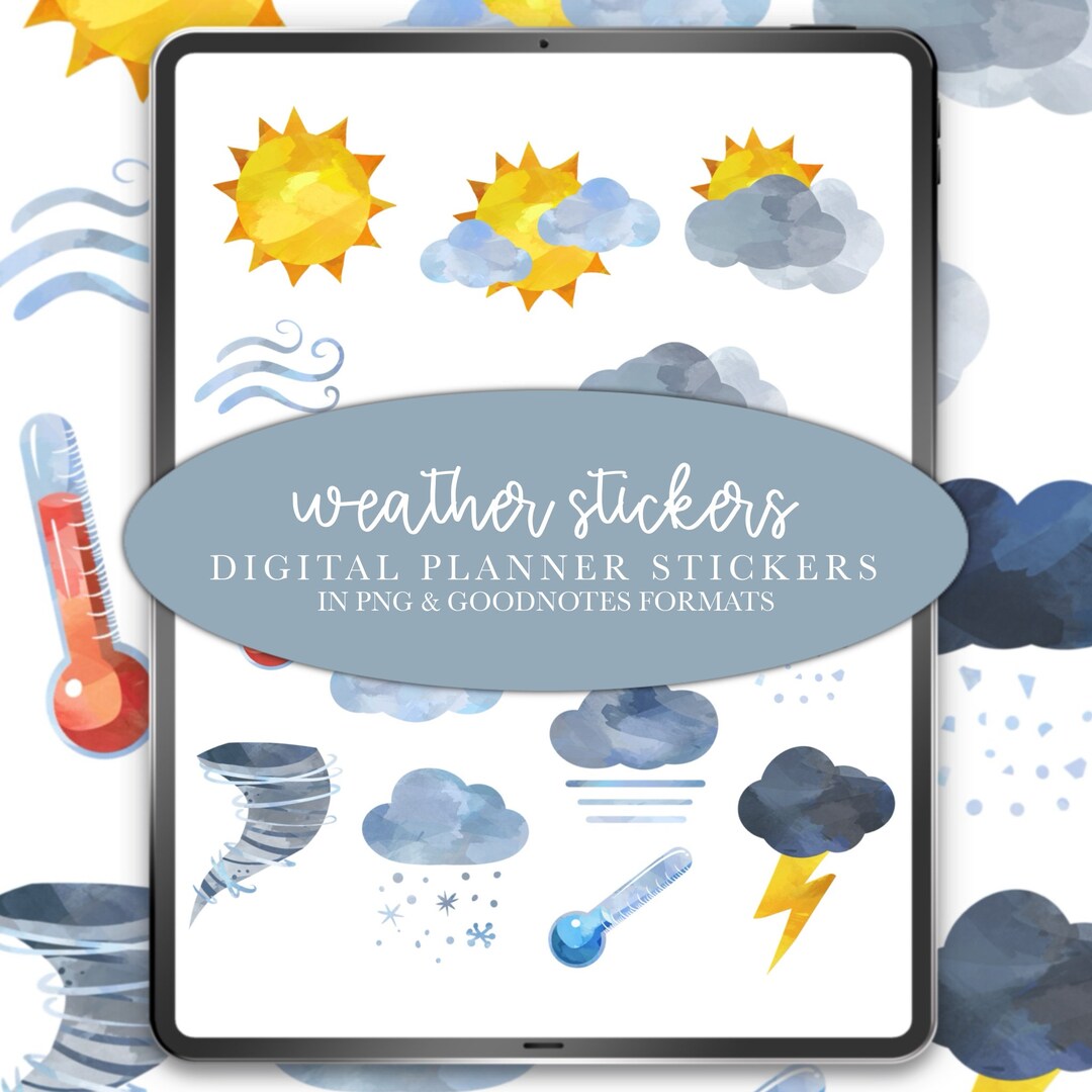 Weather Digital Stickers Goodnotes Stickers Digital Planner Stickers ...