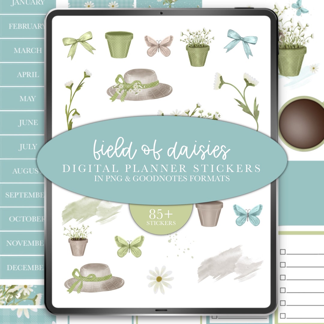Daisy Digital Planner Stickers for Goodnotes, Notability, Zoomnotes and ...