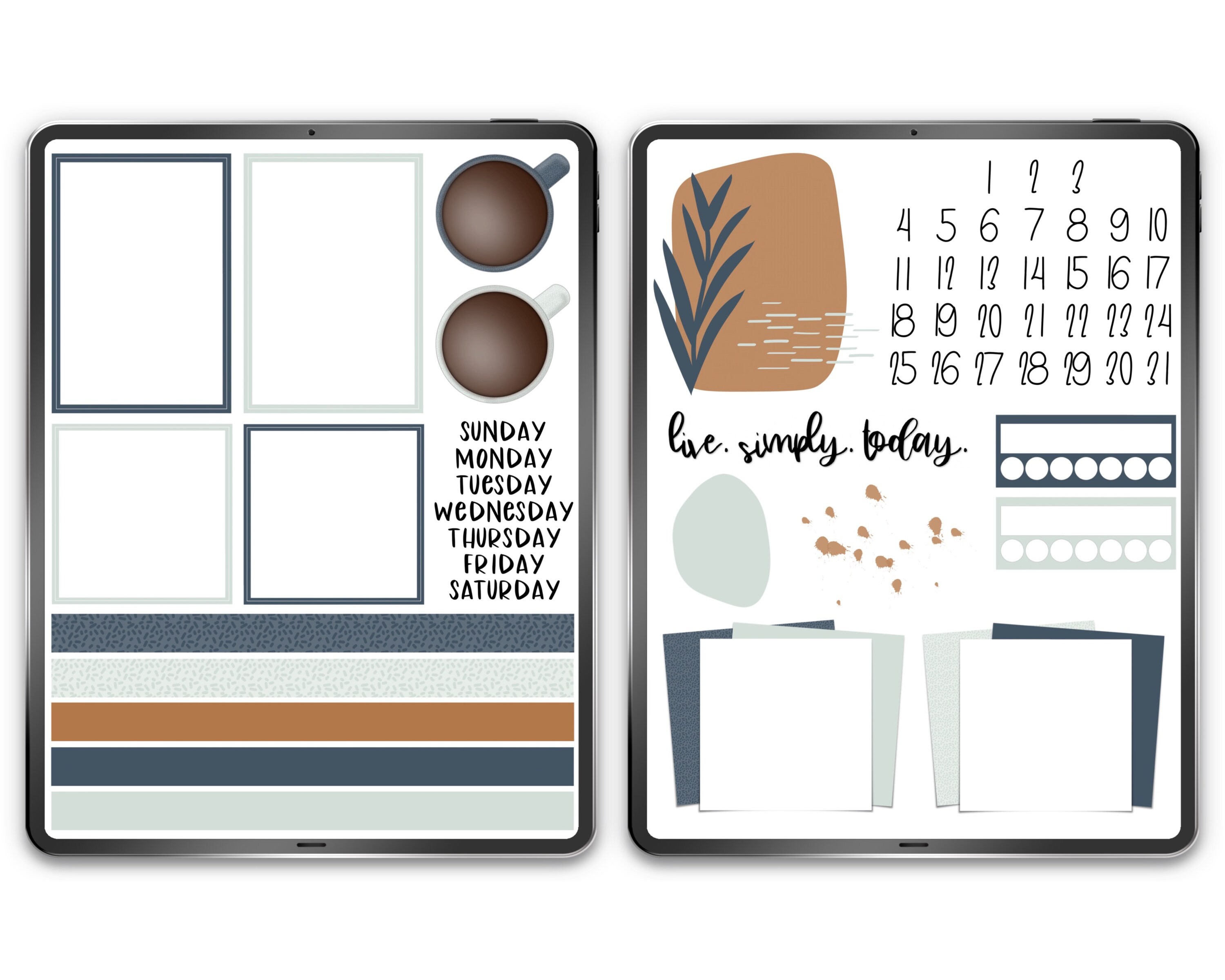 Boho Theme Digital Planner Stickers for Goodnotes Precropped - Etsy