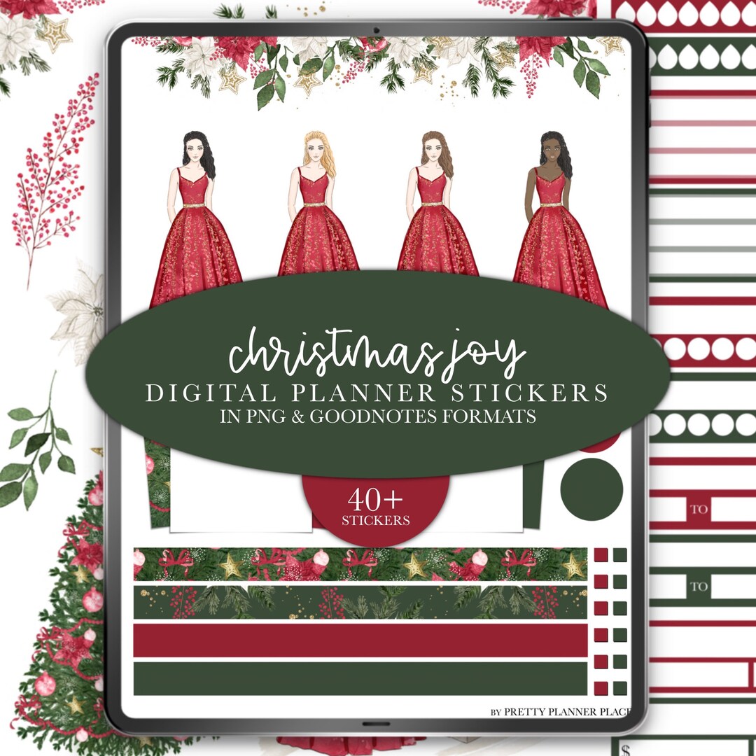 Christmas Joy | Christmas Digital Stickers | Digital Planner Stickers ...