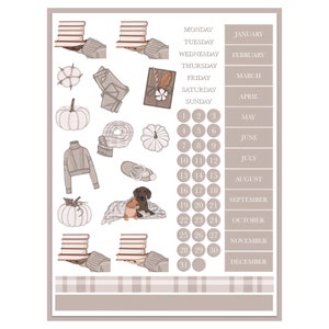 Cozy Autumn Afternoon Digital Planner Stickers, Precropped Goodnotes ...