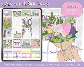 Dragonflies and Dandelions Digital Stickers Goodnotes Stickers Digital ...