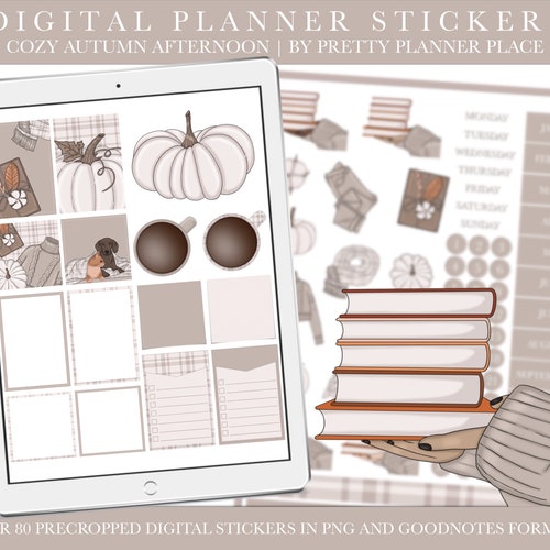 Cozy Autumn Afternoon Digital Planner Stickers Precropped - Etsy