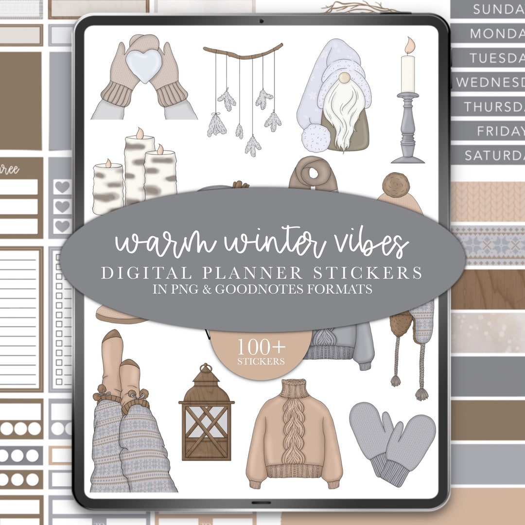Warm Winter Vibes Digital Planner Stickers, Winter Digital Stickers ...