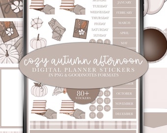 AUTUMN Digital STICKERS for Planning, Pre-cropped Goodnotes and PNG ...