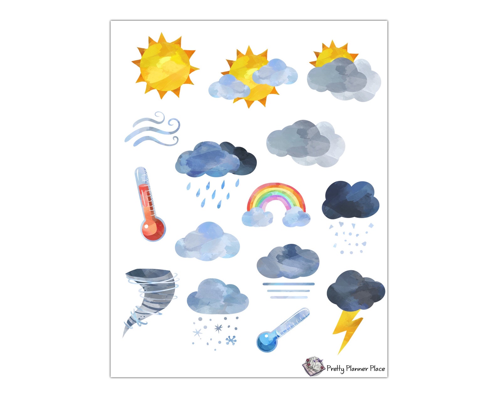Weather Stickers for Digital Planning Digital Planner - Etsy