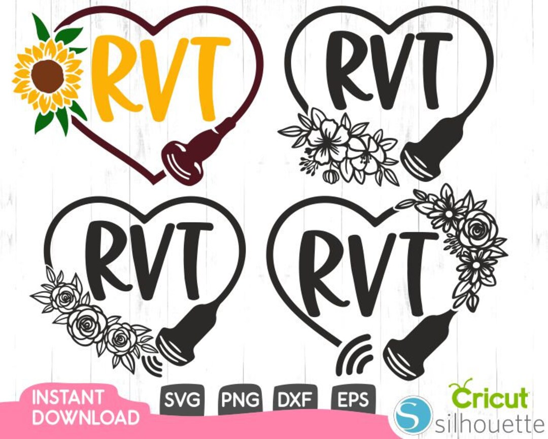 Registered Vascular Sonographer Svg,ultrasound Probe Heart Svg ...