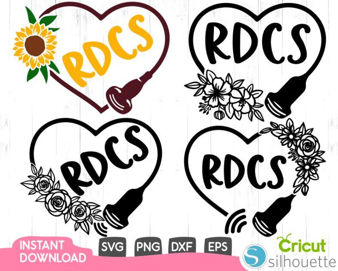 Registered Diagnostic Cardiac Sonographer Svg,ultrasound Probe Heart ...