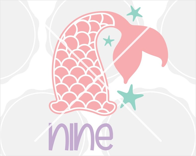 Mermaid Tail Birthday Number • Mermaid Number NINE 9 Svg • Mermaid SVG ...