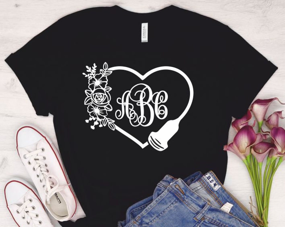 Ultrasound Probe Floral Heart Sonographer Svgultrasound - Etsy