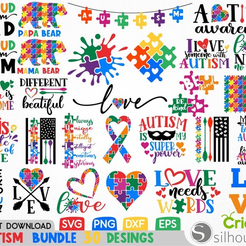 Be Kind Autism Heart Svg Puzzle Piece Svg Autism Support - Etsy