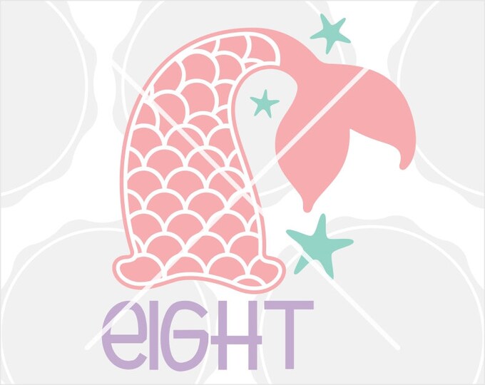 Mermaid Tail Birthday Number Bundle, PNG and SVG File, Digital Download ...