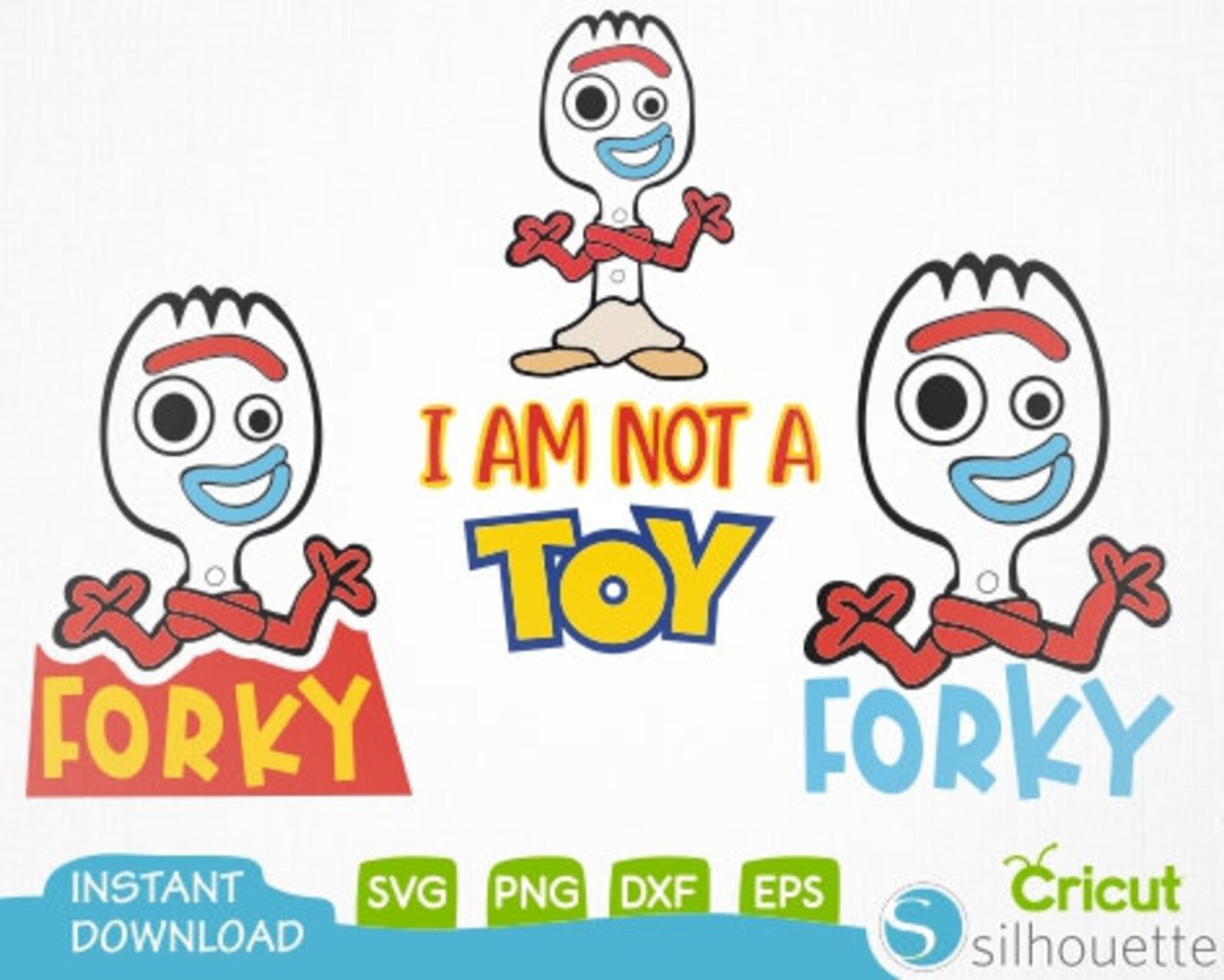 3 Forky Bundle Svg Toy Story Forky Svg I'm Not a Toy | Etsy