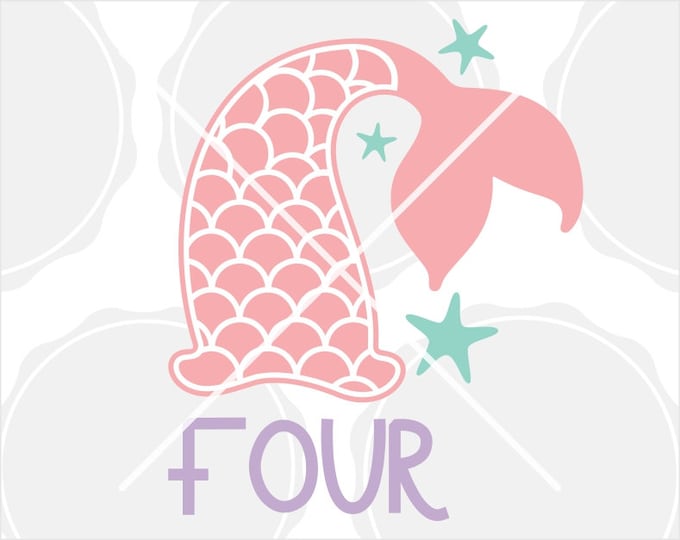 One Mermaid Style Image First Birthday JPG, Png & SVG, DXF Cut File ...