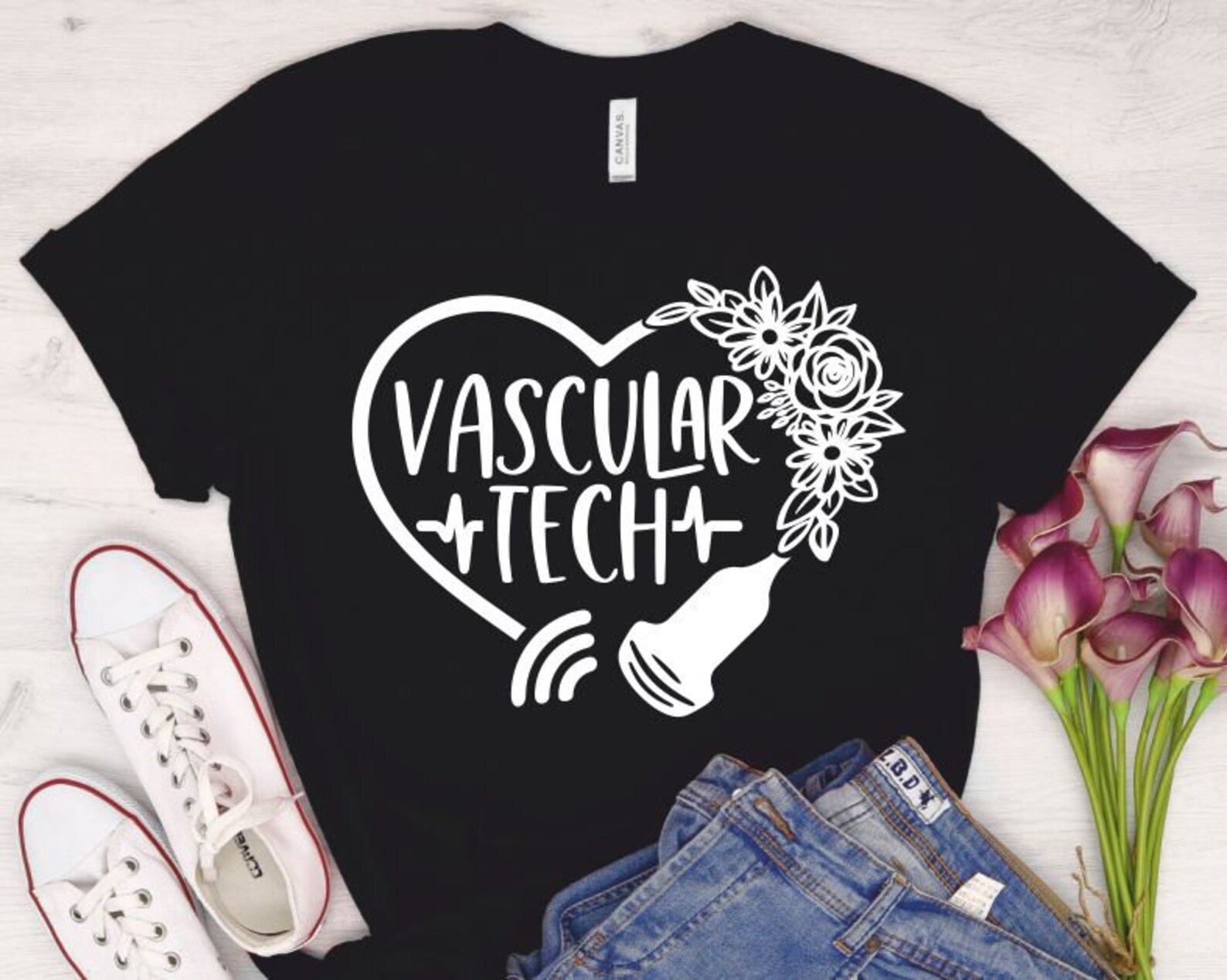 Vascular Tech Florval Svg,ultrasound Probe Heart Svg,silhouette,nurse ...