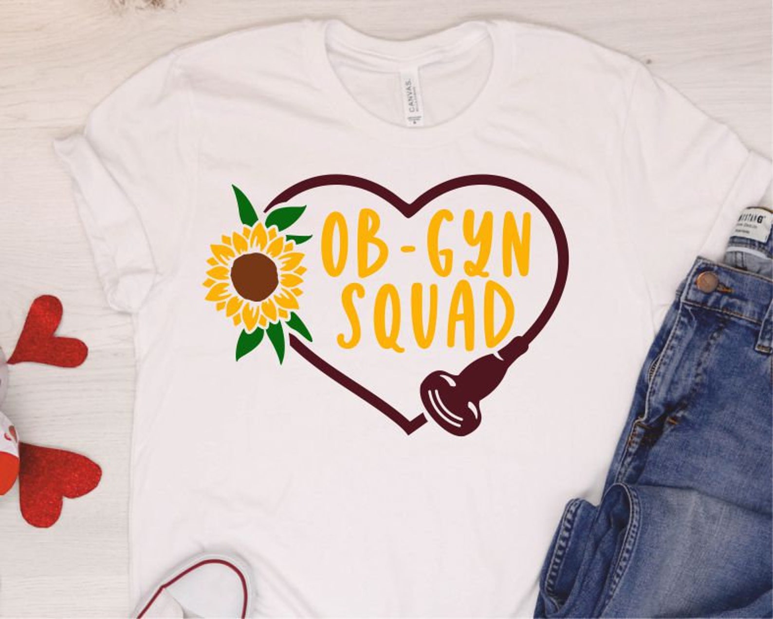 OB GYN Squad Sonographer SvgUltrasound Probe Heart | Etsy