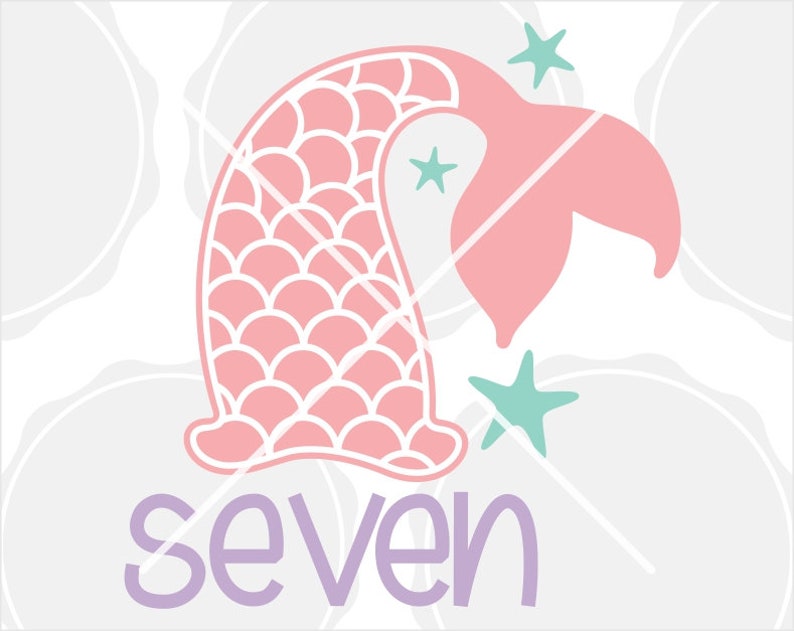 Mermaid Tail Birthday Number • Mermaid Number SEVEN 7 Svg • Mermaid SVG ...