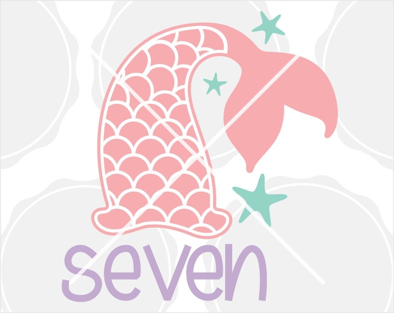 Mermaid Tail Birthday Number • Mermaid Number SEVEN 7 Svg • Mermaid SVG ...