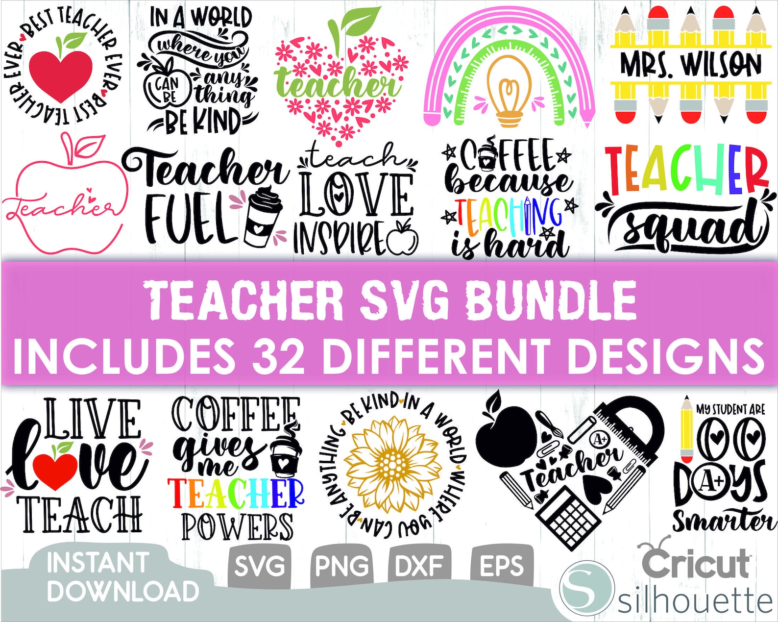 Teacher Svg Bundle, School Svg, Teacher Quotes Svg, Hand Lettered Svg ...
