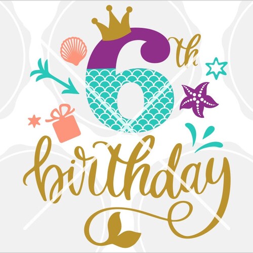 Mermaid Tail Number 6 SVG Dxf mermaid SVG Silhouette and - Etsy