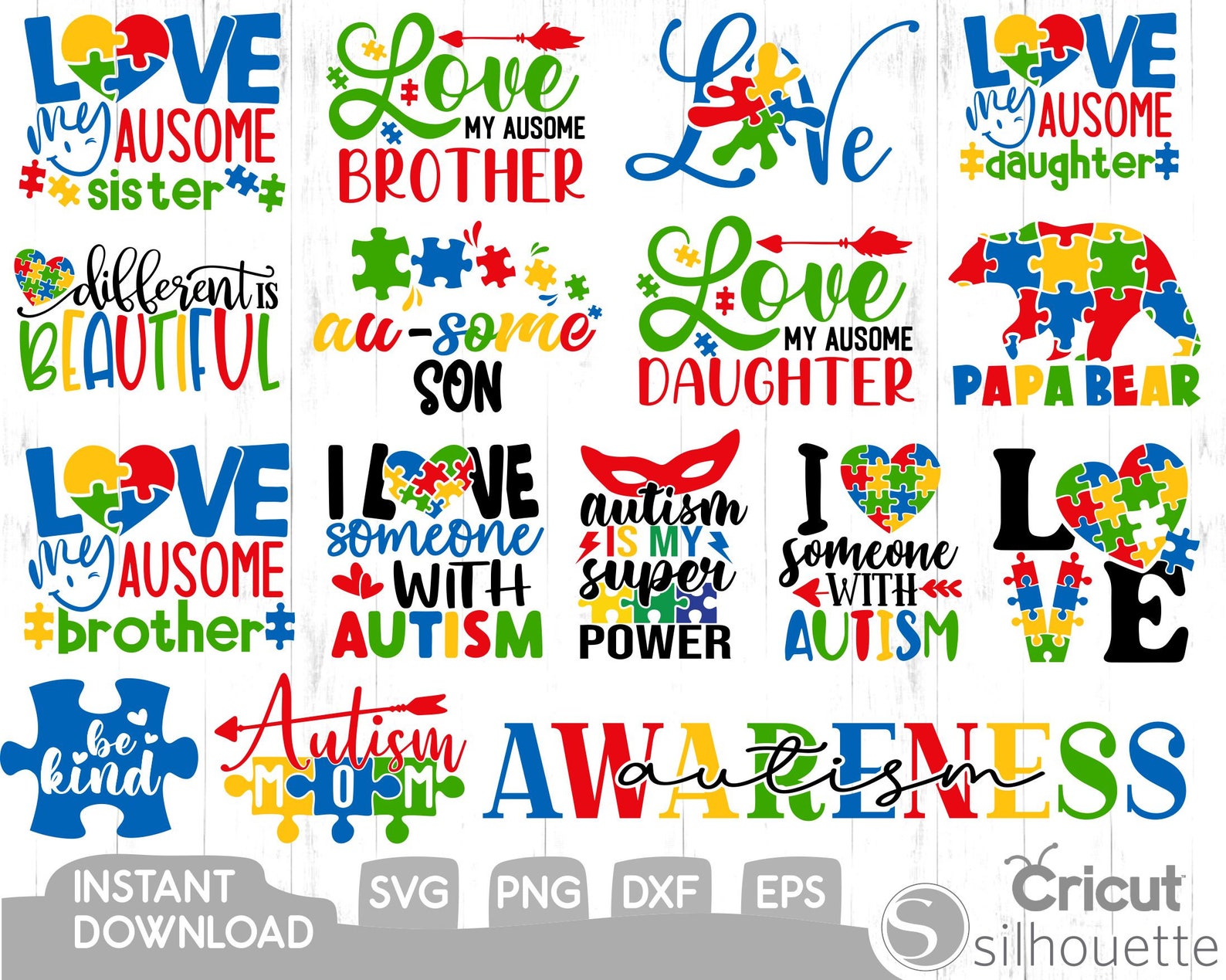 Autism Svg Bundle, Autism Awareness Svg Bundle, Autism Quote Svg, Au ...