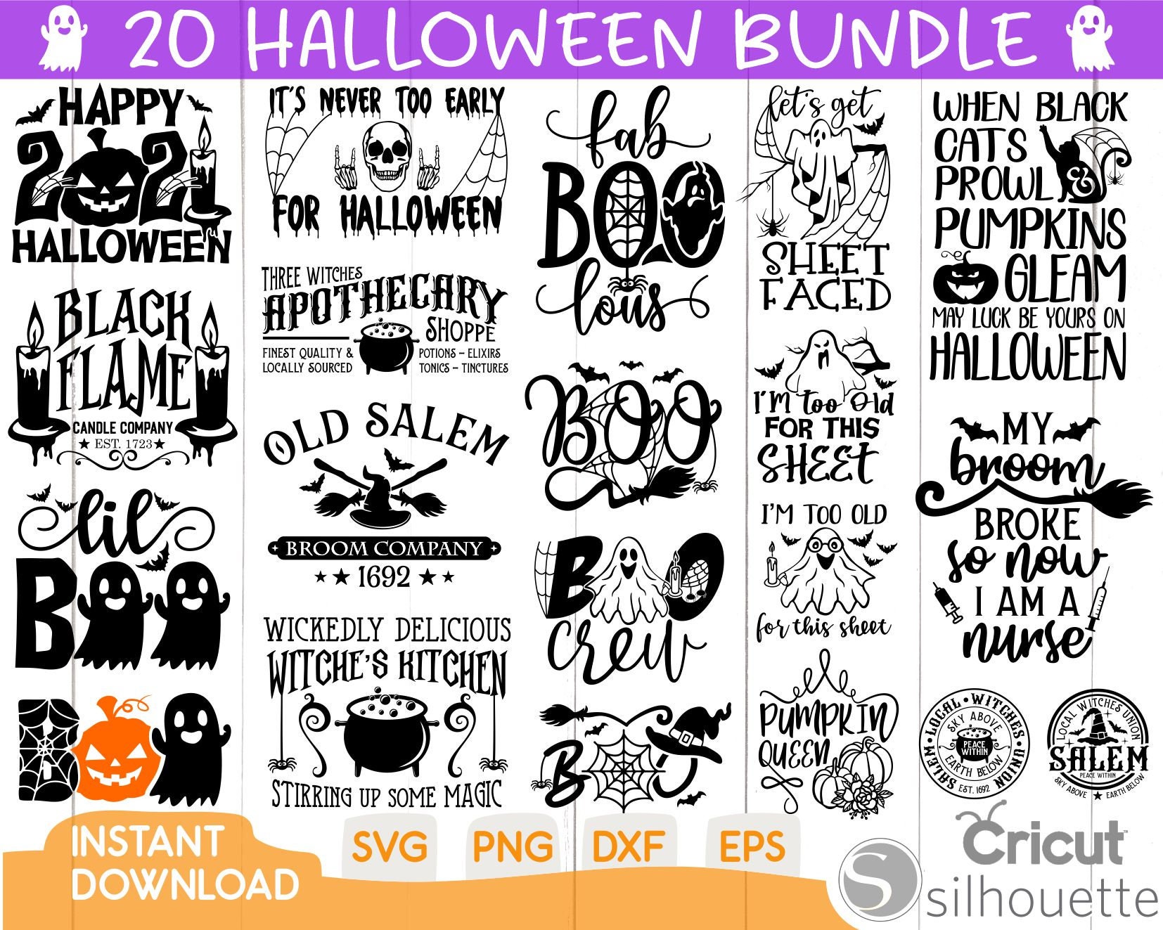 Halloween Bundle Svg Files, Pumpkin Svg, Boo Svg, Trick or Treat Svg ...
