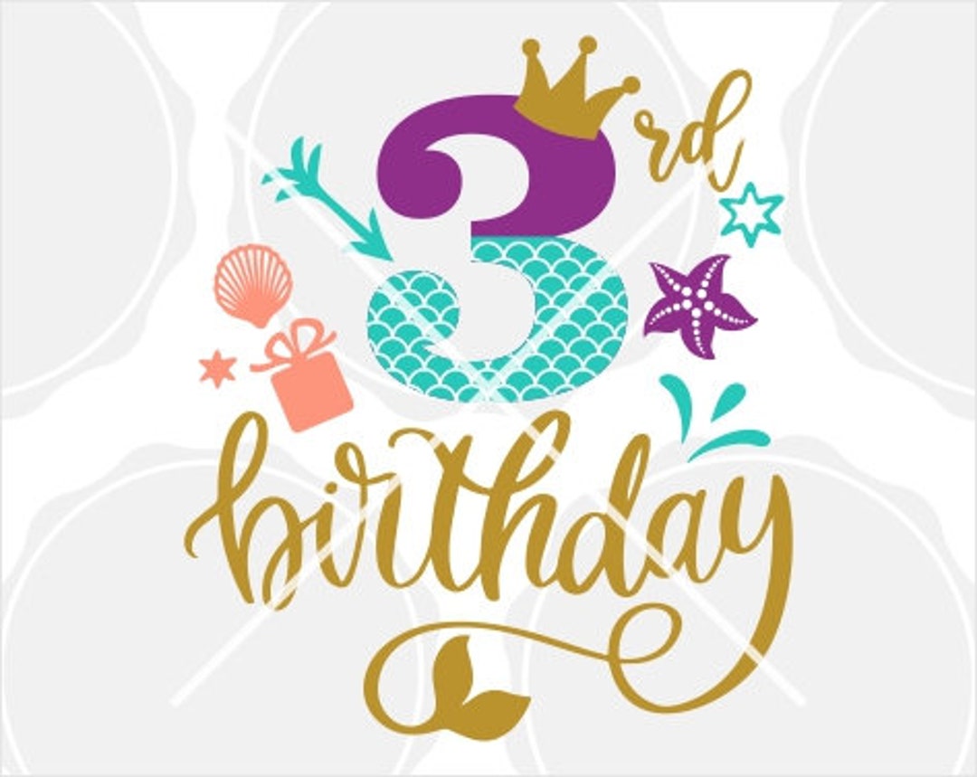Mermaid Tail Number 3 SVG Dxf ,mermaid SVG Silhouette and Cricut Cut ...