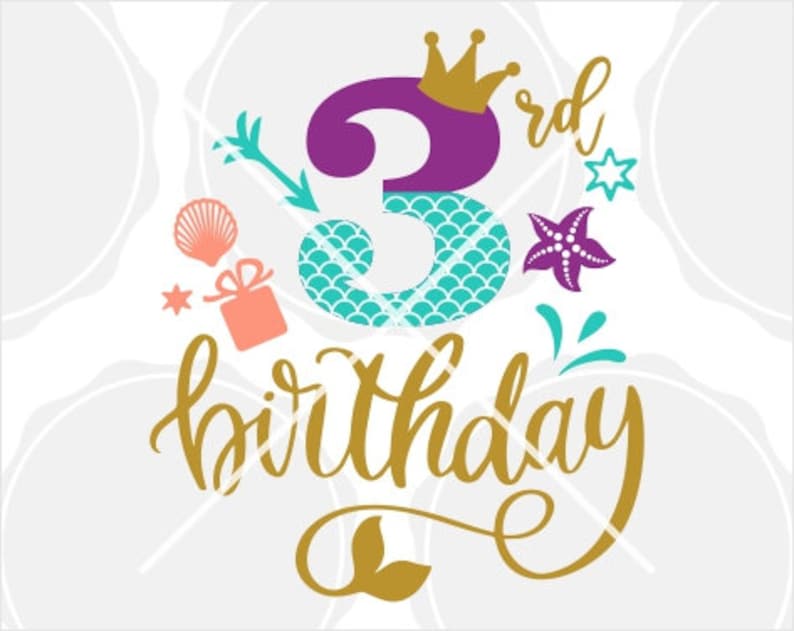 Mermaid Tail Number 3 SVG Dxf mermaid SVG Silhouette and - Etsy