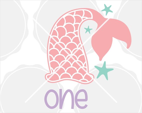 Mermaid Tail Birthday Number Mermaid Number ONE 1 Svg - Etsy