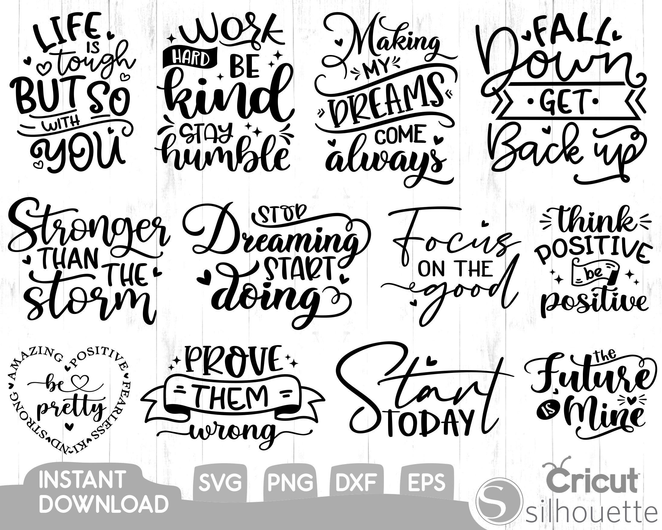 Inspirational Quotes Svg Bundle Motivational Quotes Svgself - Etsy