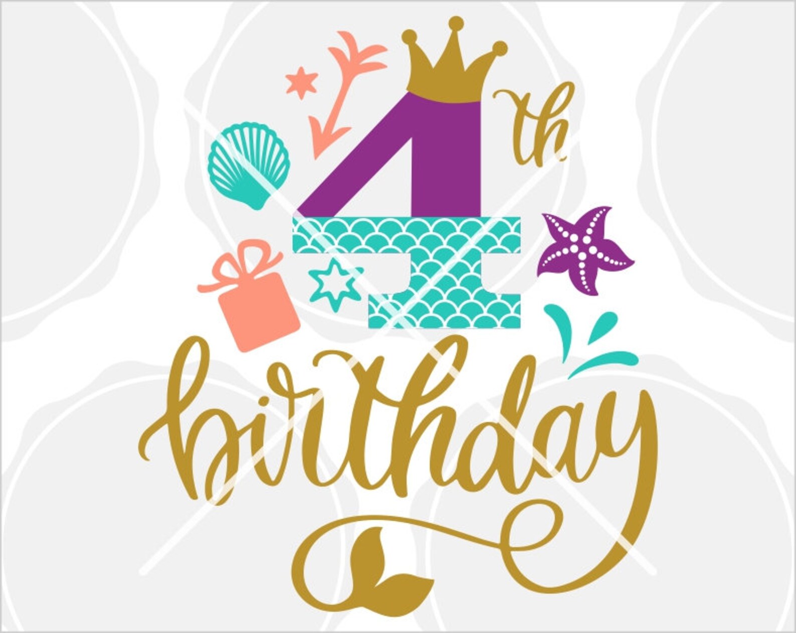 Mermaid Tail Number 4 SVG Dxf mermaid SVG Silhouette and | Etsy